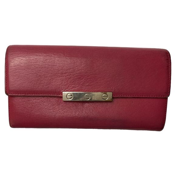 Cartier | Bags | Cartier Long Love Screw Embossed Leather Wallet Pink ...